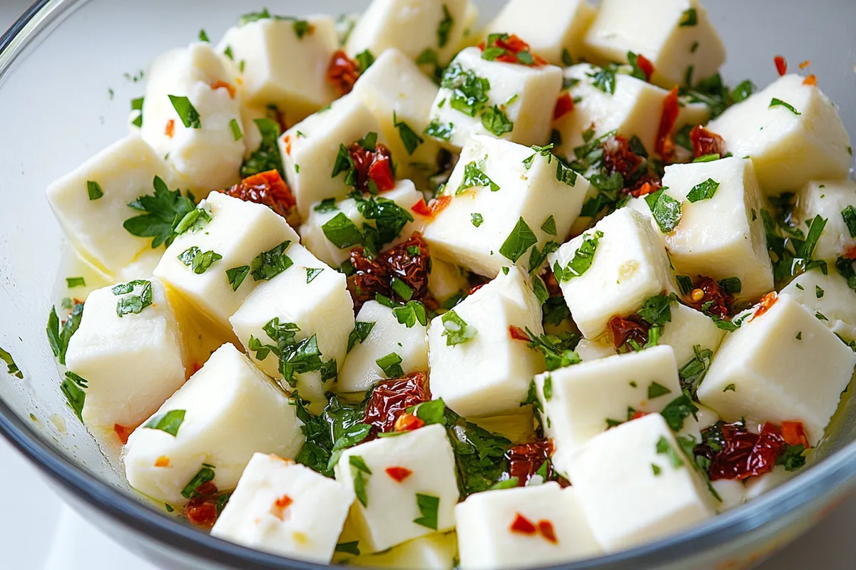 Marinated Mozzarella 燎: Quick and Easy Cheese Snack Recipe